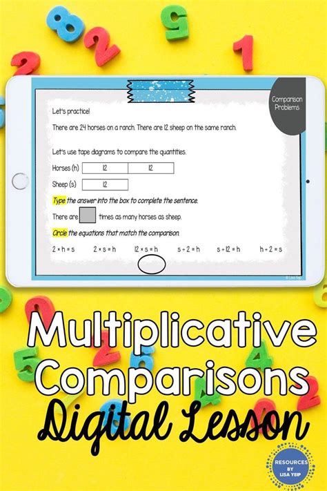 Multiplicative Comparisons Digital And Printable Lesson And Practice 4oa2 Activity