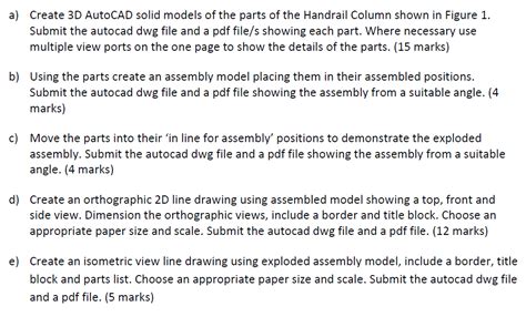 Create D AutoCAD Solid Models Of The Parts Of The Chegg