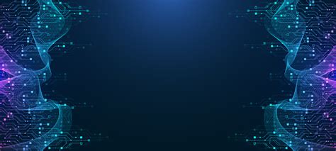 현대 기술 회로 기판 텍스처 배경 디자인 파도가 흐르고 있습니다 양자 폭발 기술 양자 컴퓨터 기술 개념 미래 지향적 인 파란색 회로 기판 배경 벡터 마더 보드 반도체에 대한