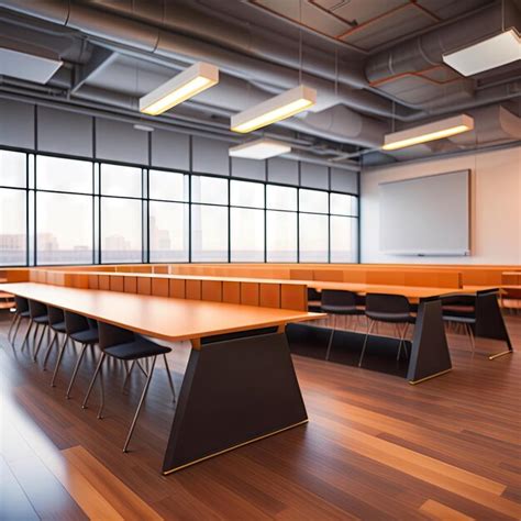 Premium Photo Empty Defocused University Classroom