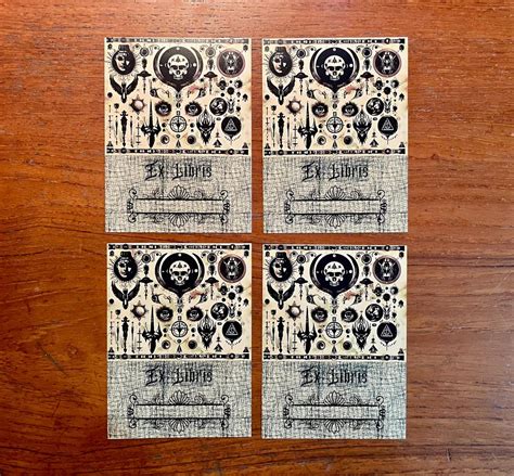 Ex Libris Bookplate Sticker Occult Symbols Sketchbook Label Junk