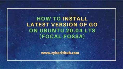 how to install latest version of go on ubuntu 20 04 lts focal fossa