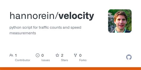 GitHub Hannorein Velocity Python Script For Traffic Counts And Speed Measurements