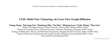 【论文阅读笔记】：cgd multi view clustering via cross view graph diffusion 多视图数据集 csdn博客