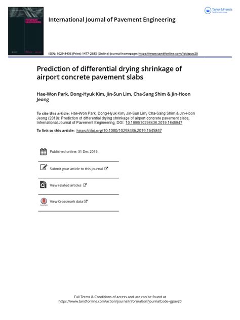 Prediction Of Differential Drying Shrinkage Of Airport Concrete