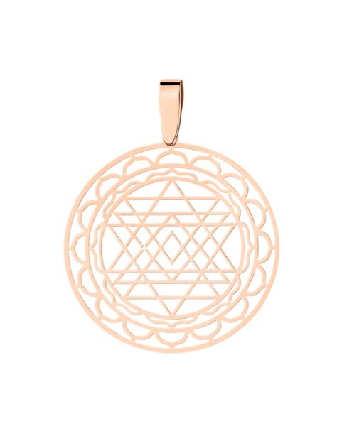 Золота прикраса талісман Шрі Янтра в колі міні