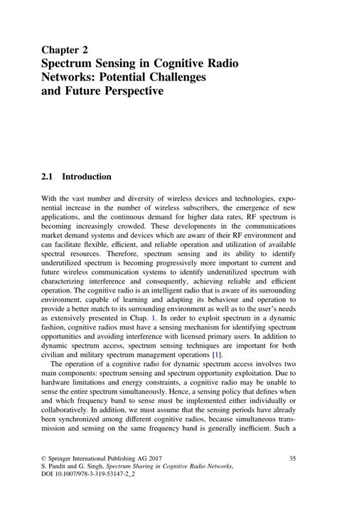 Pdf Spectrum Sensing In Cognitive Radio Networks Potential