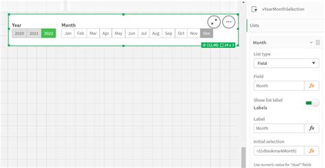 default selection for month and year which are in qlik community