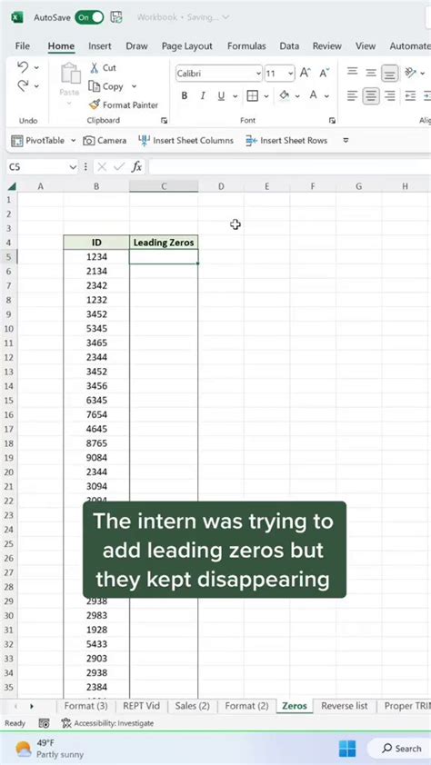 Excel Dictionary On Twitter How To Add Leading Zeros To Numbers In Excel Https T Co