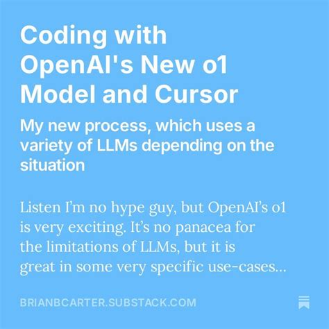 brian carter on linkedin openai coding ai cursor o1 gpto1