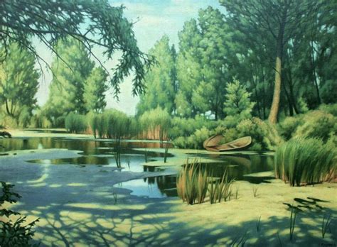 Заросший пруд - картина на Мольберт | Painting, Landscape, Picture