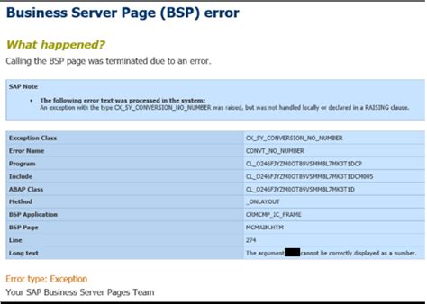 2797013 exception cx sy conversion no number when selecting business