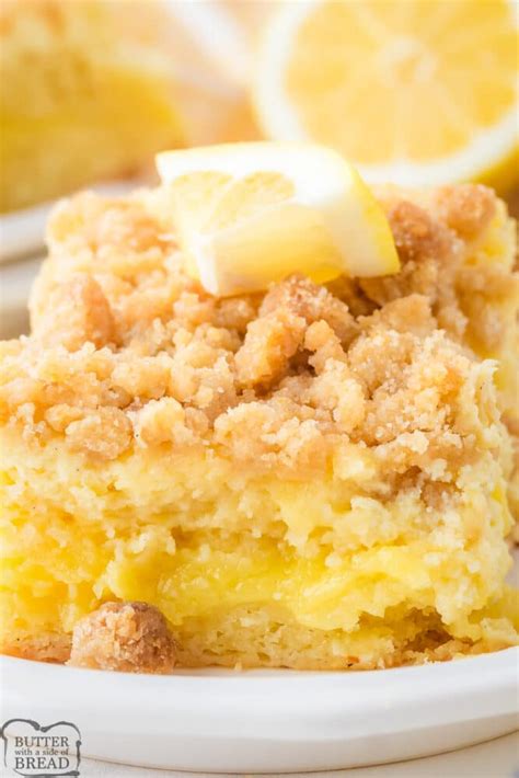 Lemon Crumb Cake Butter With A Side Of Bread