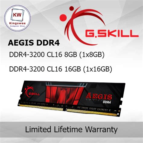 Gskill Aegis 8gb 16gb Cl16 3200mhz Ddr4 Ram Shopee Malaysia