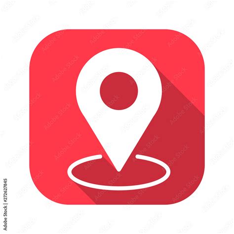 Map Pointer Vector Red Icon In Modern Flat Style Isolated Symbol Map