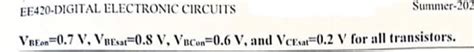 Solved Q12 For The Ecl Circuit Shown Vbena 0 7 V And