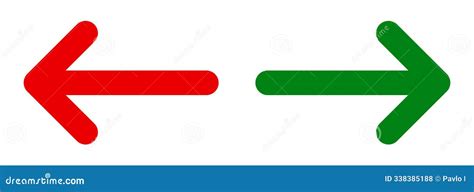 Simple Rounded Left And Right Arrow Red And Green Stock Illustration Illustration Of Sign