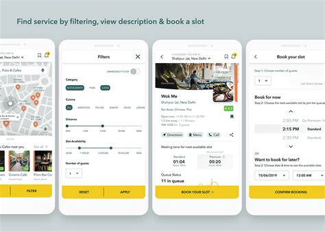inqueue a booking and queue tracking app behance