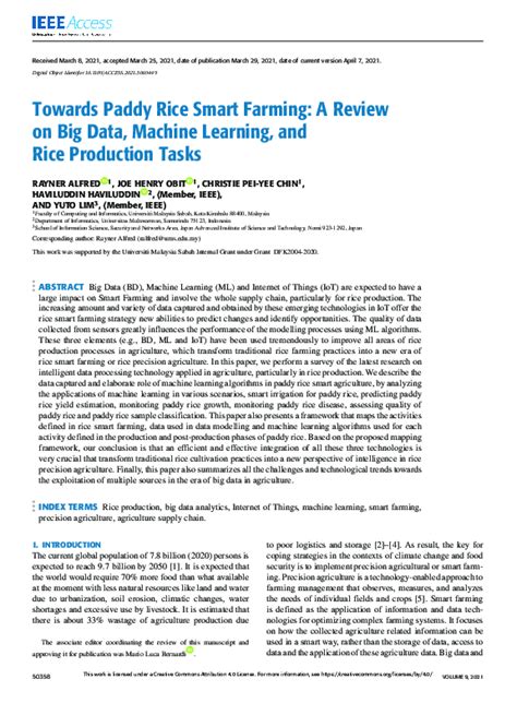 Pdf Towards Paddy Rice Smart Farming A Review On Big Data Machine