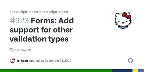 Forms Add Support For Other Validation Types Issue Ant Design Blazor Ant Design Blazor