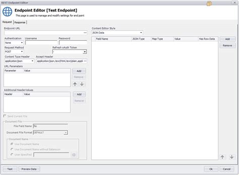 Using The REST API Endpoint Editor