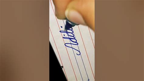Aditi Writing Neatly In Cursive Comment Your Name Please 🙏 Video
