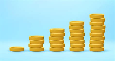 3d Creciente Pilas De Amarillo Monedas En Azul Antecedentes Dinero