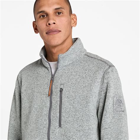 Melange Fleece Jacket For Men In Dark Grey
