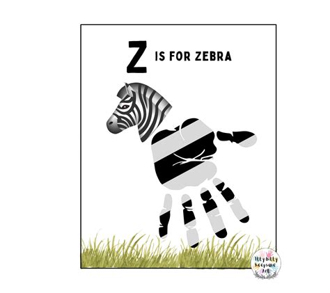 Letter Z Handprint Craft Printable Template Z Is For Zebra Alphabet
