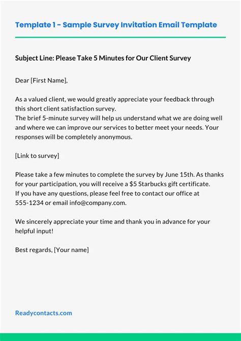 Survey Invitation Email Template Get More Bang For Your Buck From