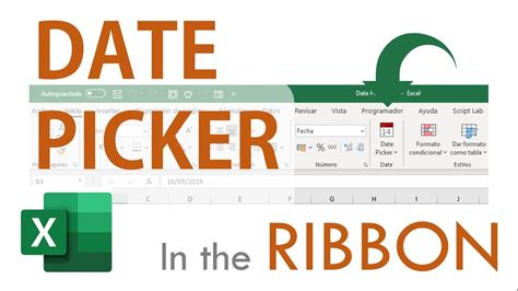 datepicker in the ribbon selector de fechas en la cinta de opciones