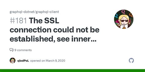 The SSL Connection Could Not Be Established See Inner Exception Issue Graphql Dotnet