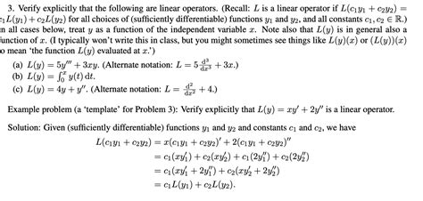 Solved Verify Explicitly That The Following Are Linear Chegg