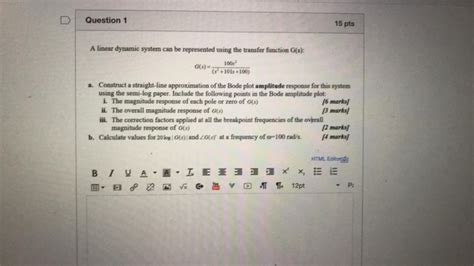 solved u question 1 15 pts a linear dynamic system can be