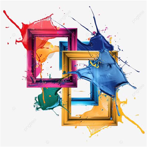 펑키 프레임의 다채로운 스플래시 펑키 프레임 폴라로이드 엽서 Png 일러스트 및 이미지 에 대한 무료 다운로드 Pngtree