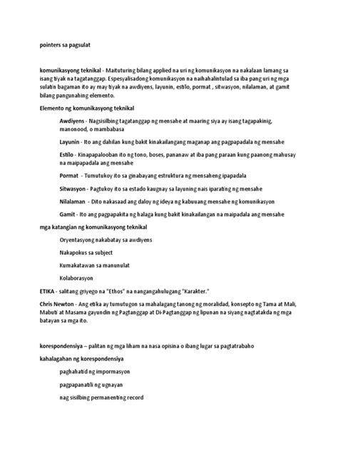 Pointers Sa Pagsulat Pdf