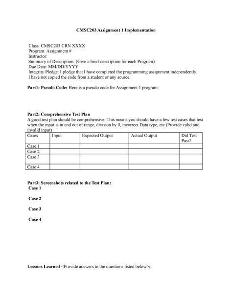 cmsc203 assignment 1 documentation template and worksheet cmsc203