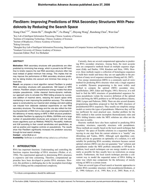 Pdf Flexstem Improving Predictions Of Rna Secondary Structures With