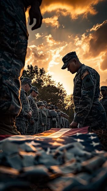 Premium Photo Folding The Flag Symbolizing Closure And Tradition