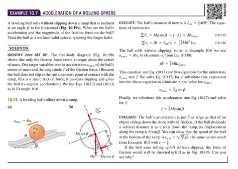 Solved Example 10 7 Acceleration Of A Rolling Sphere A