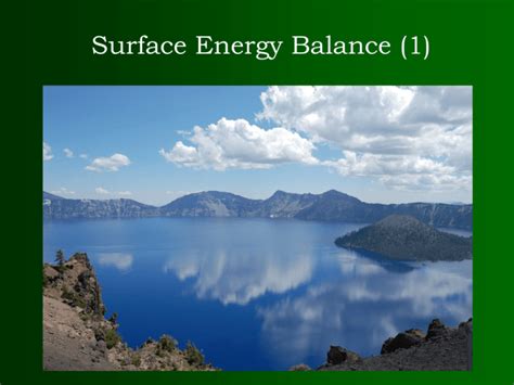 Surface Energy Balance