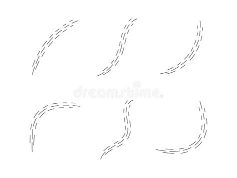 Dash Line Shape Art Decoration Isolated Vector Illustration Stock