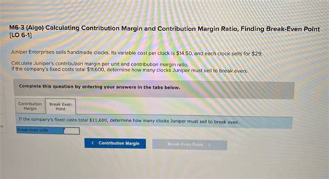 Solved M6 3 Algo Calculating Contribution Margin And