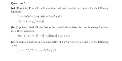 Solved A Points Find All The First And Second Order Chegg