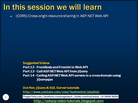 Sql Server Net And C Video Tutorial Cross Origin Resource Sharing