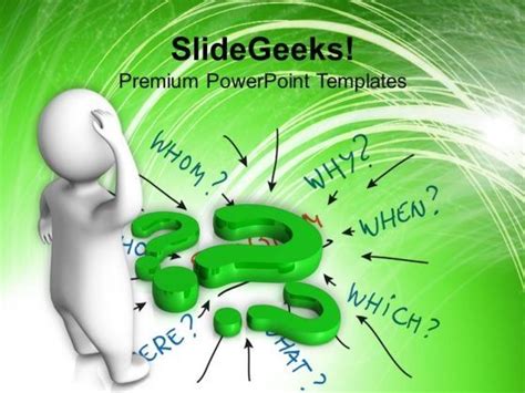 D Man Surrounded With Questions Business PowerPoint Templates Ppt Backgrounds For Slides