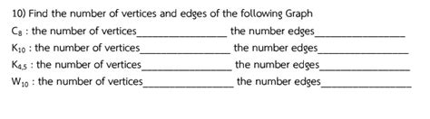 solved 10 find the number of vertices and edges of the following