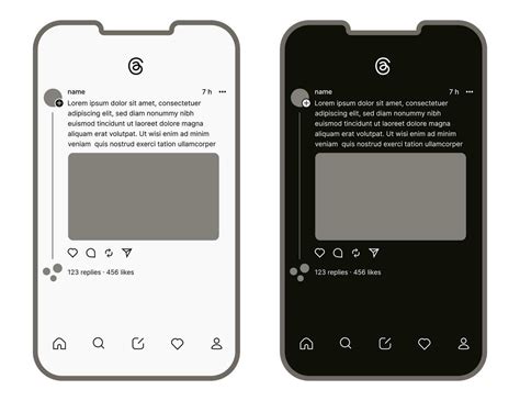 Threads Mockup with Dark mode and Light mode versions. Social media Interface posts mockup on ...