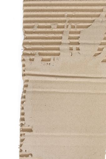 포장을 위한 종이 질감 줄무늬 패턴입니다 질감 배경입니다 흰색 배경에 분리된 찢어진 판지 조각 가장자리가 찢어진 골판지 평면도 0명에 대한 스톡 사진 및 기타 이미지