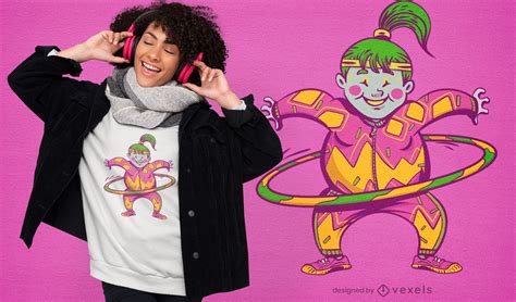 Hula Loop Girl T Shirt Design Vector Download